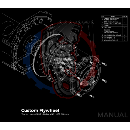 Kit embrayage Stage 1 conversion moteur Toyota Lexus V8 UZ 1UZ 3UZ pour ...